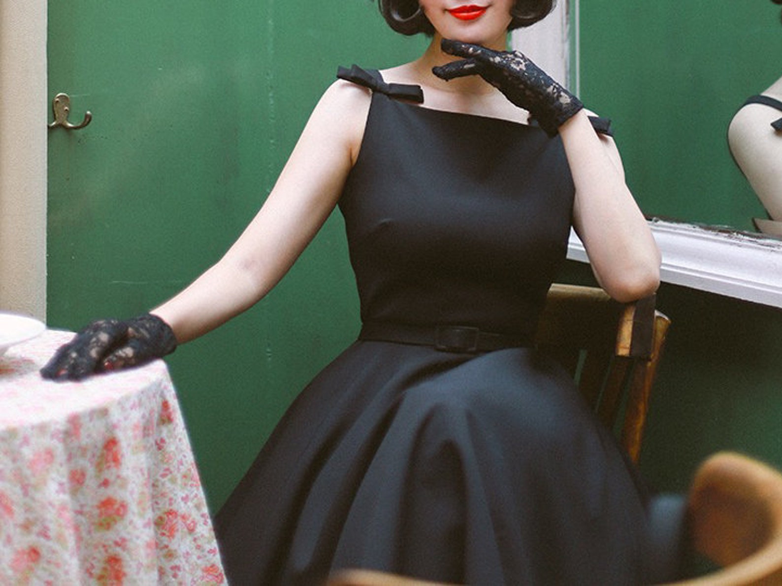 1950s Clasic Vintage Style Black Dress - Etsy