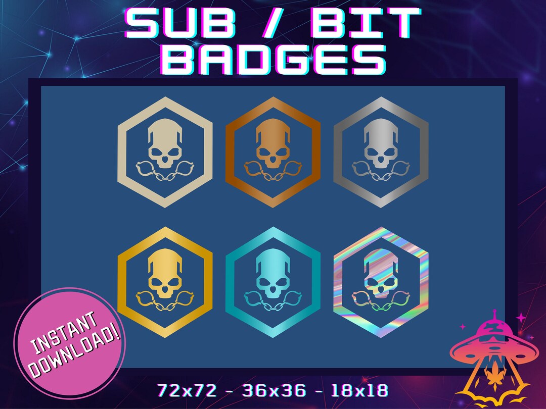 Skull Ranks Sub Badges Bit Badges Twitch Badges Community Subscriber ...