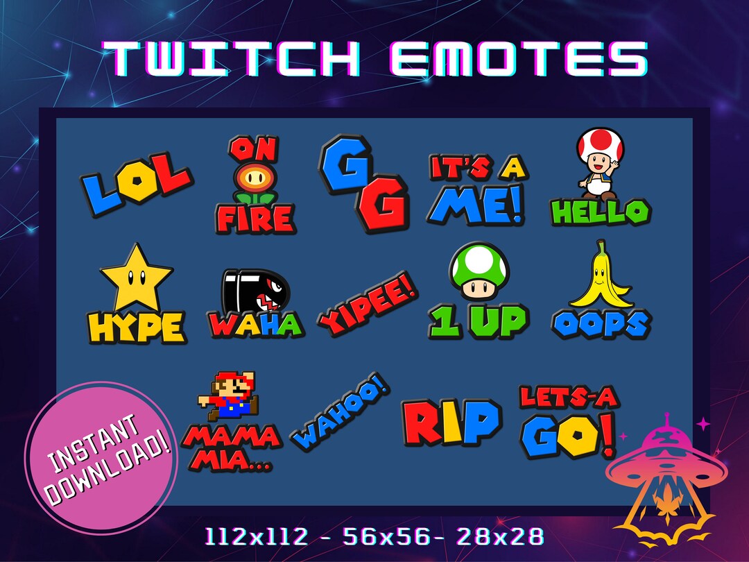 Super Mario Text Bundle Emotes Youtube Emote Discord Emote Community ...