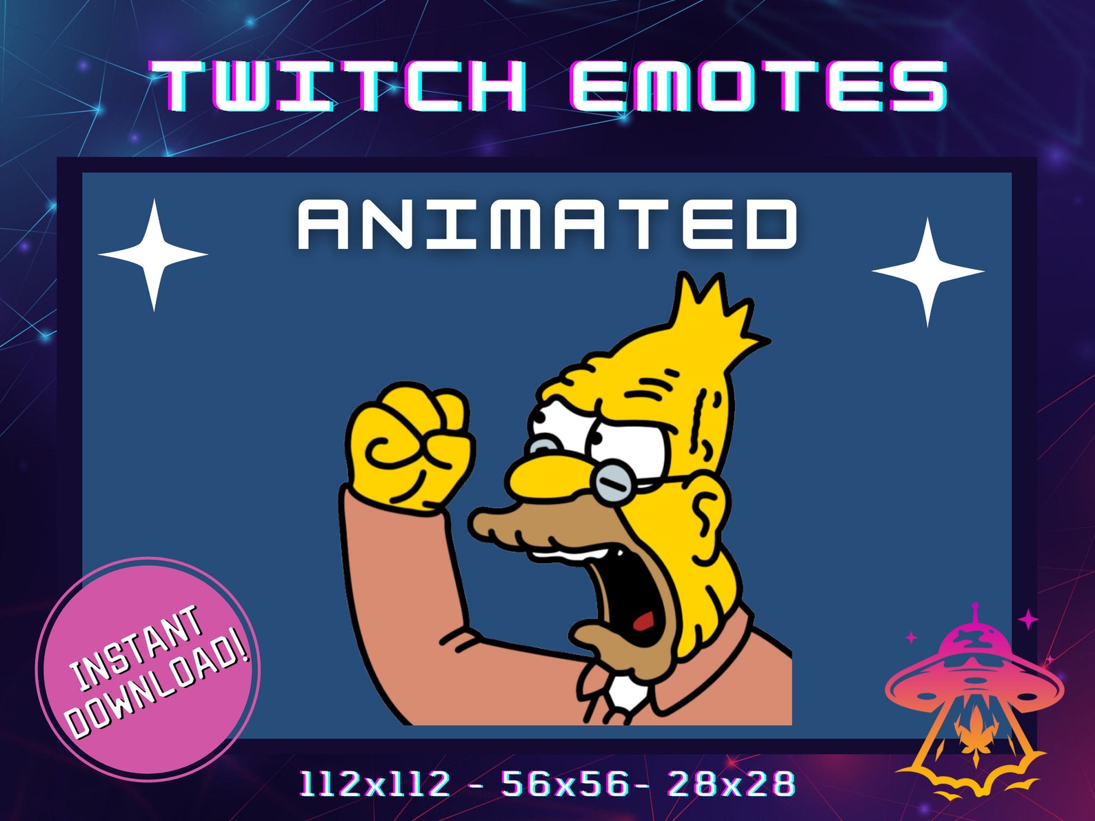 Animated Grampa Shaking Fist Simpsons Twitch Emote Youtube Emote ...