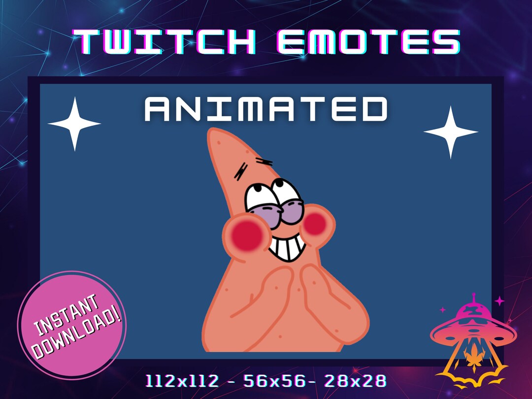 Animated Funny Patrick Blush Twitch Emote Youtube Emote Discord Emote ...