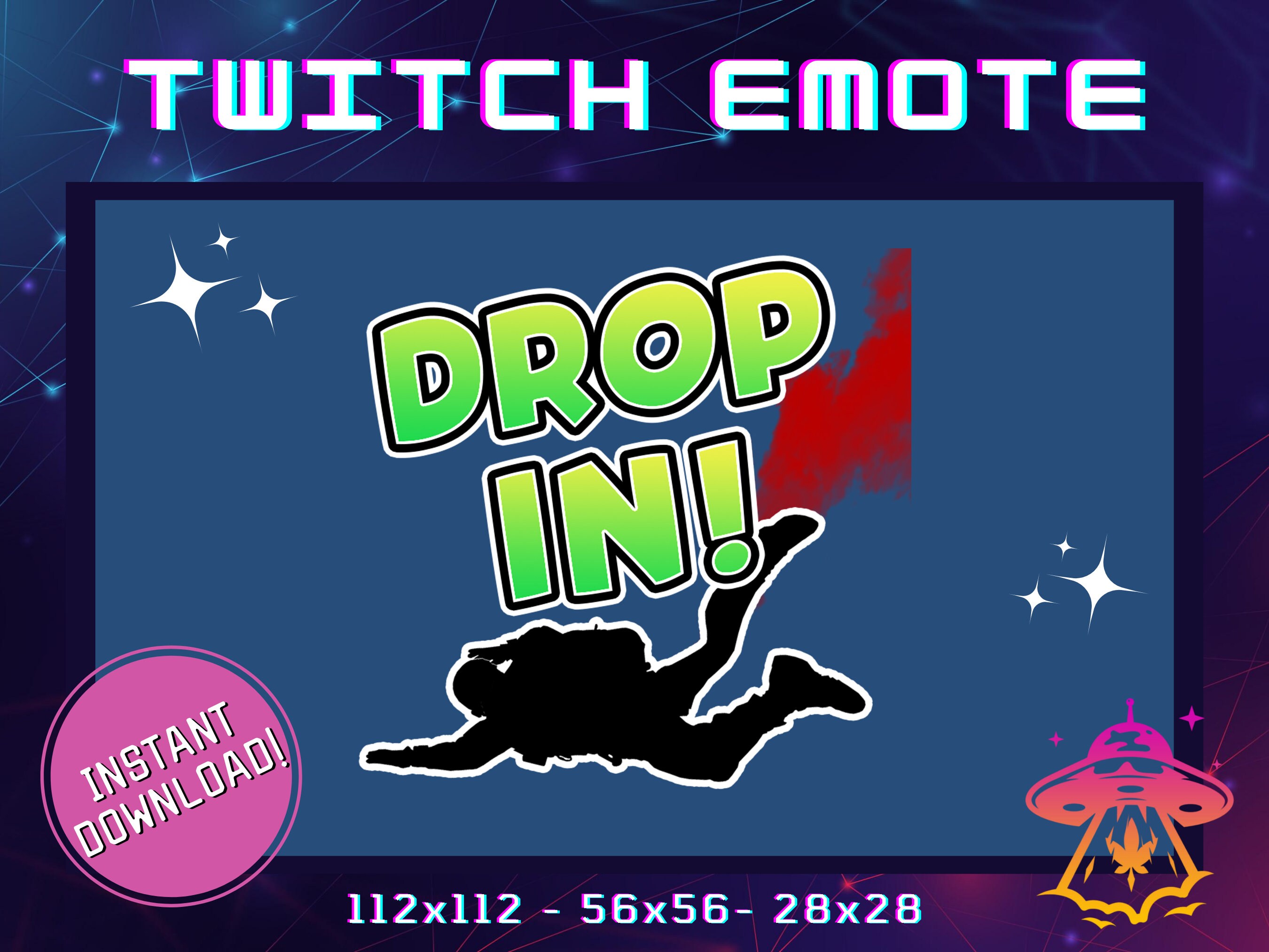 Drop in Twitch Emote Warzone Dropping Call of Duty Emote Streamer Emote ...
