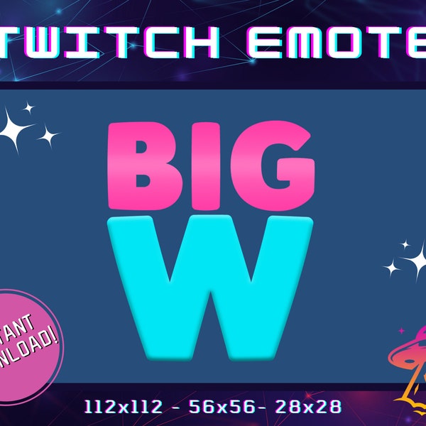 Big W Twitch Emote | Youtube Emote | Discord Emote - Etsy