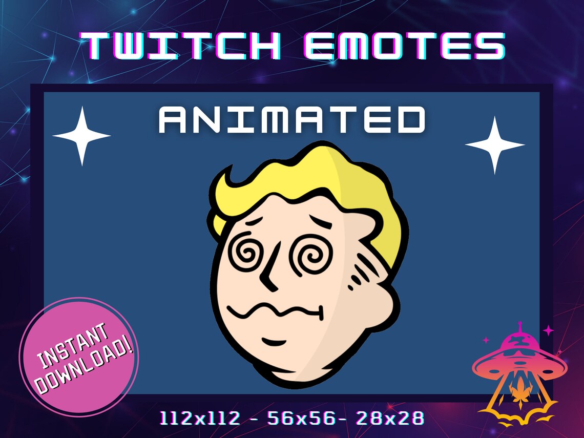Animated Vault Boy Dizzy Confused Twitch Emote Funny Pip Boy Emote ...