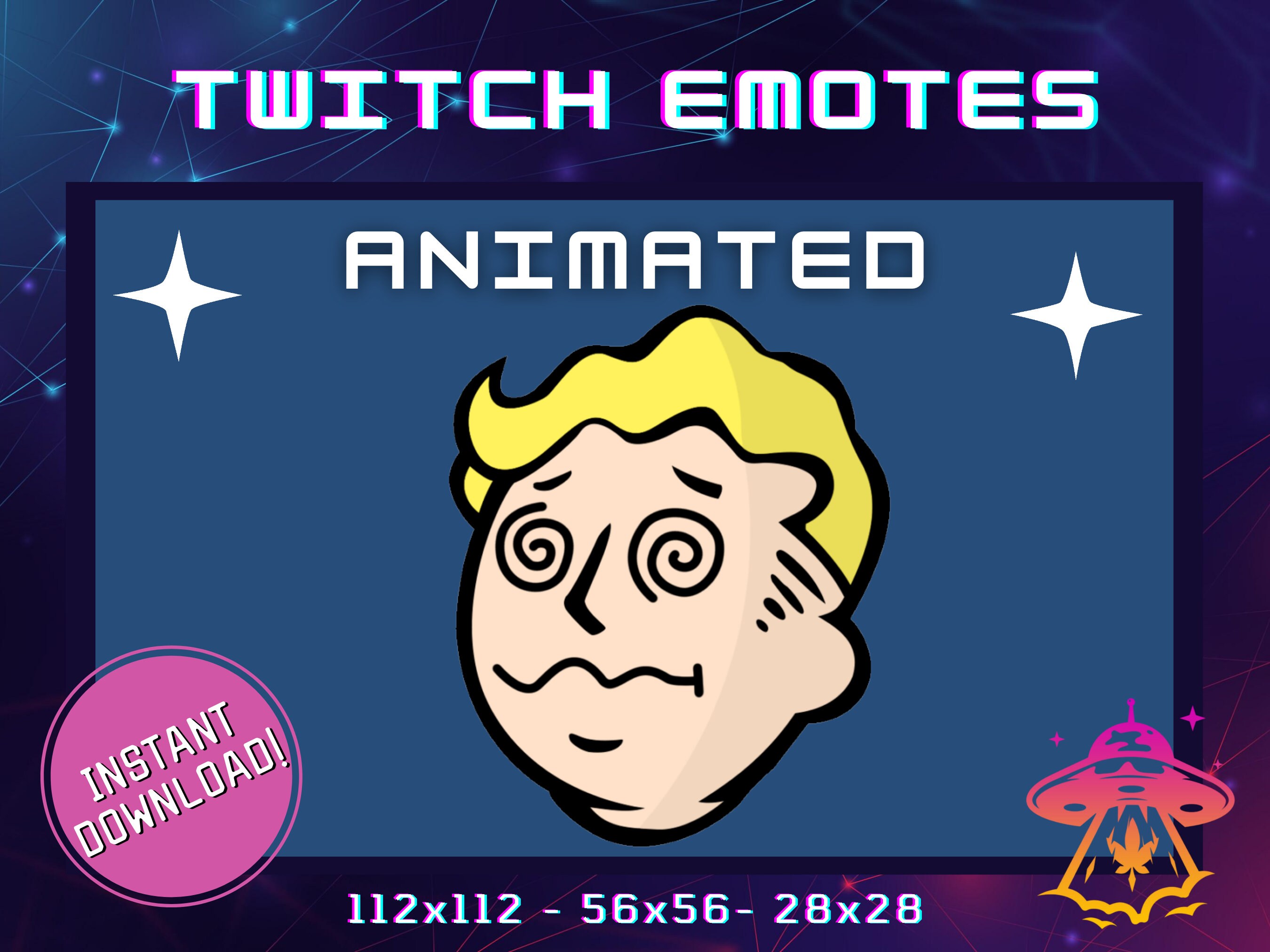 Animated Vault Boy Dizzy Confused Twitch Emote Funny Pip Boy Emote ...