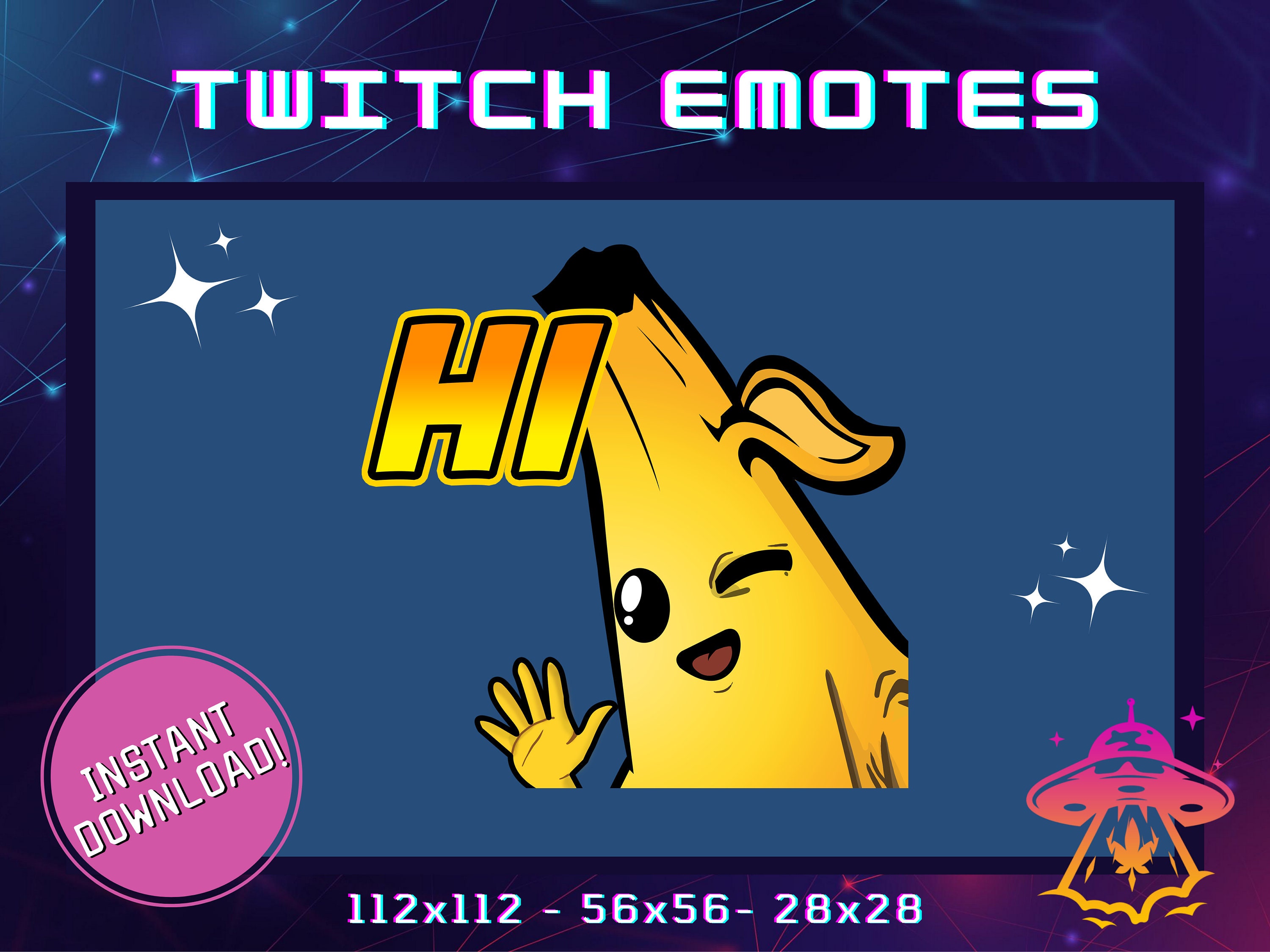 Banana Hi Twitch Emote Youtube Emote Discord Emote Community Emote ...