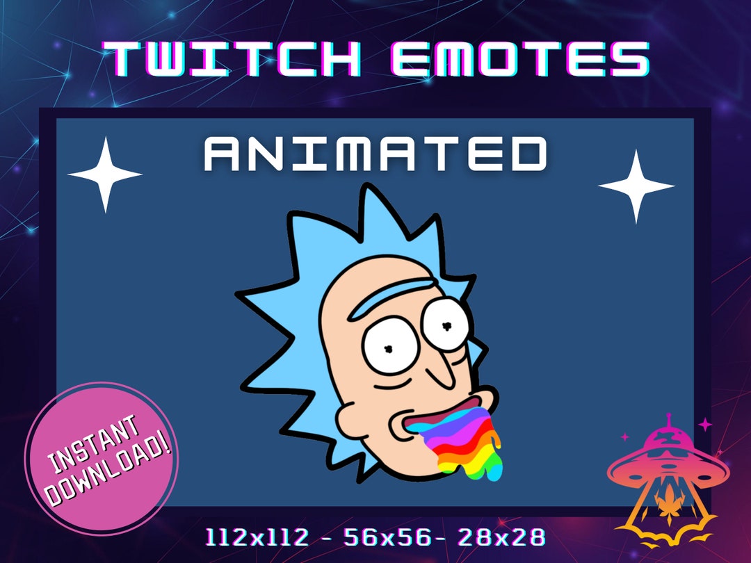 Animated Rainbow Rick Twitch Emote Youtube Emote Discord Cartoon Rick ...