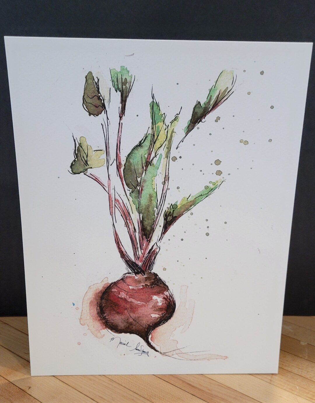 8x10 Pen, Ink & Watercolor Garden Veggies - Etsy