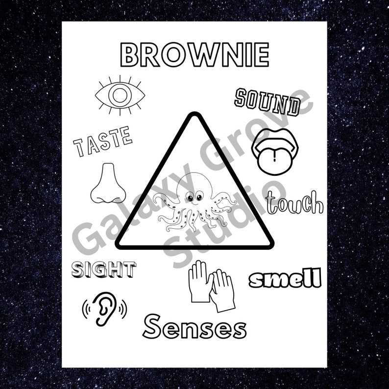 Girl Scouts Brownie Senses Badge Bundle - Coloring Page - Troop Meeting ...