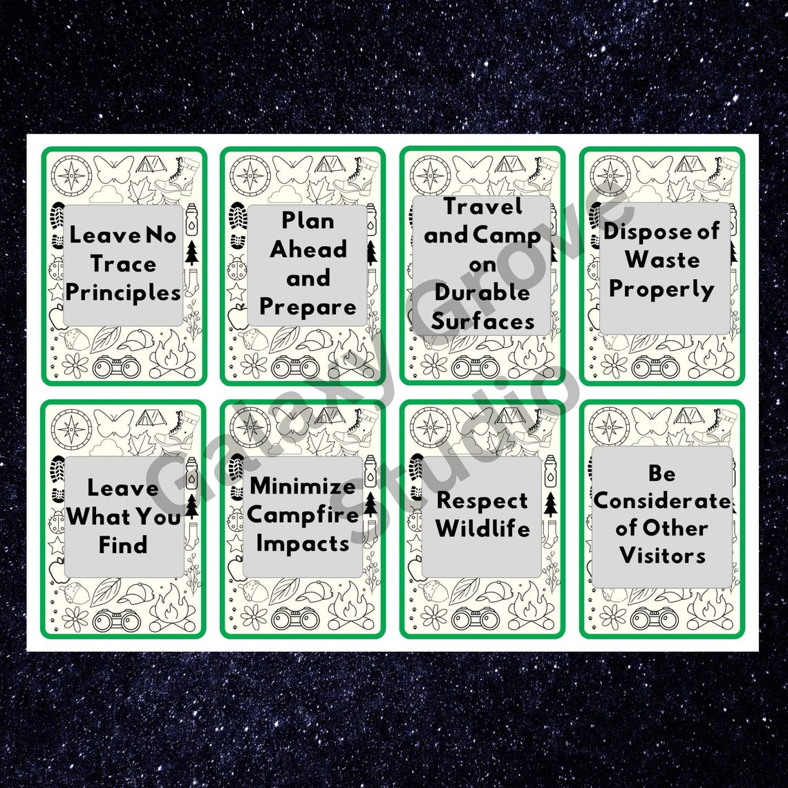 Leave No Trace Notecard Bundle - Girl Scout Hiking Badge - Daisy ...