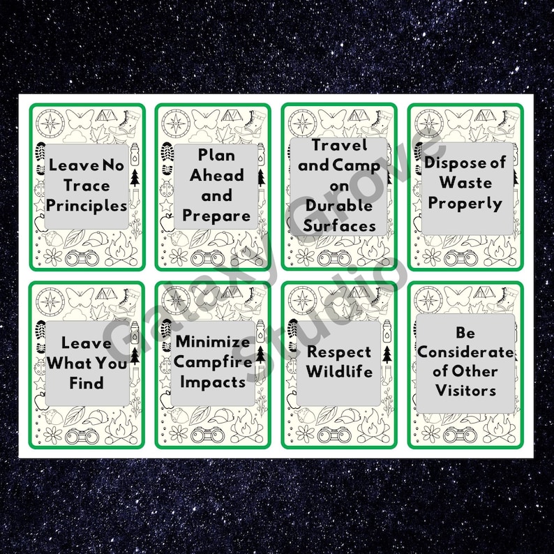 Leave No Trace Notecard Bundle - Girl Scout Hiking Badge - Daisy ...