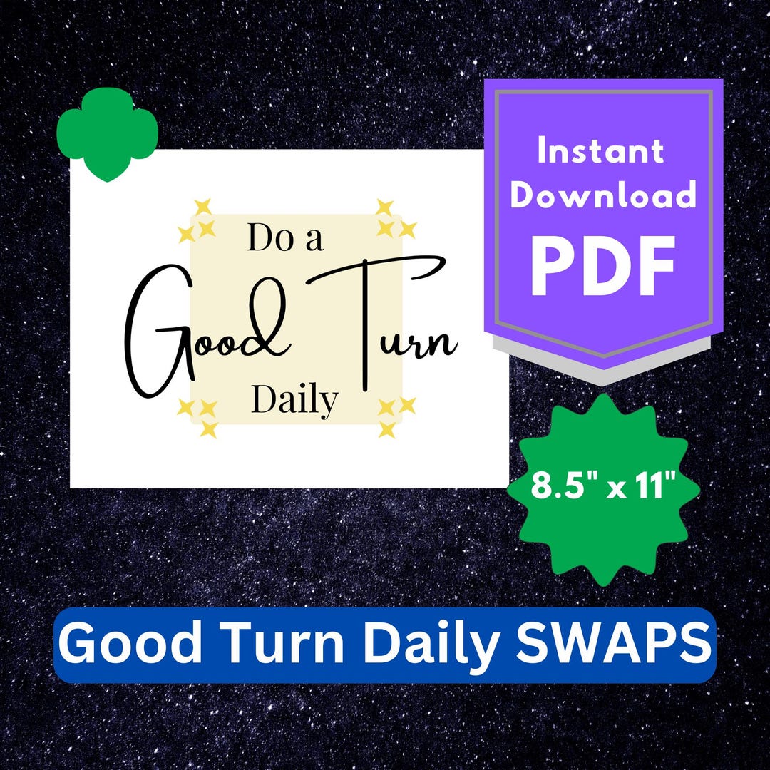 SWAPS - Girl Scout - Do a Good Turn Daily - Motto - Instant Download ...