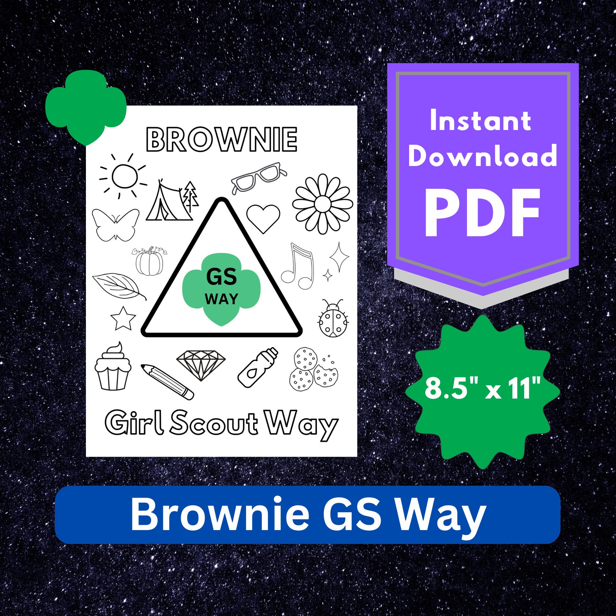 Girl Scout Way Badge Coloring Page - Troop Meeting Activity - Instant Download - Etsy