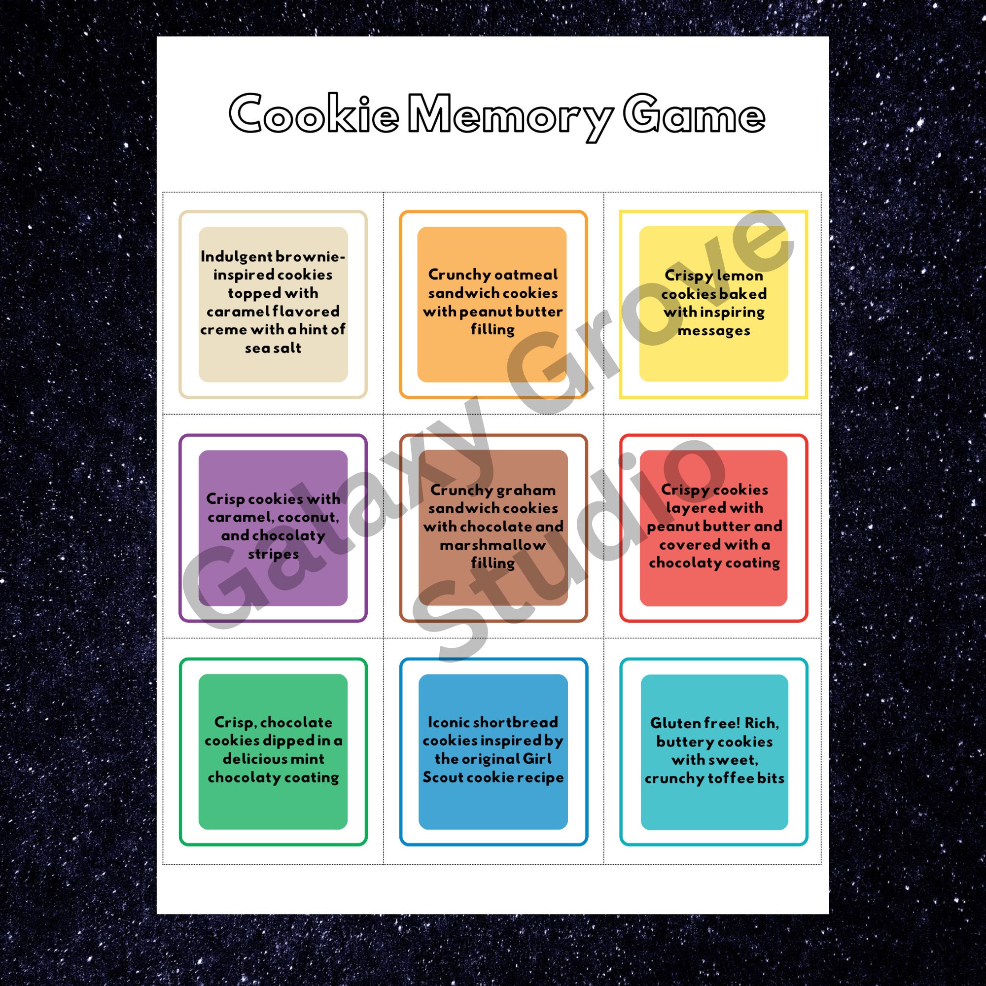 Girl Scout Cookie Memory Game - Cookie Badge Meeting Activity - Cookie ...