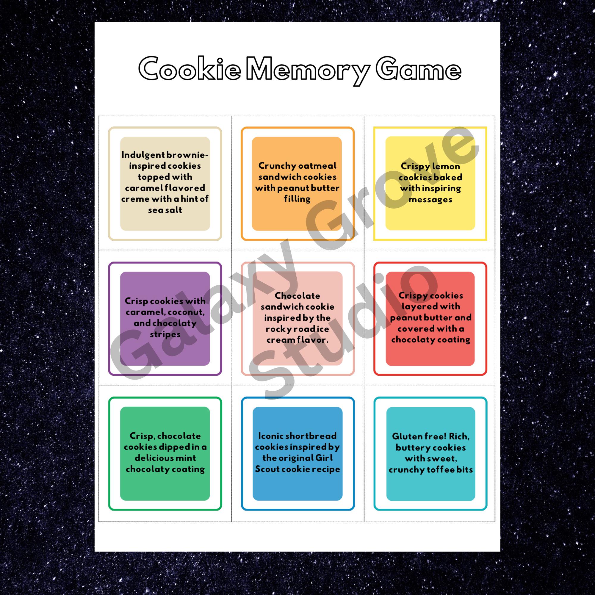 Girl Scout Cookie Memory Game - New Cookie LBB 2026- Cookie Badge ...