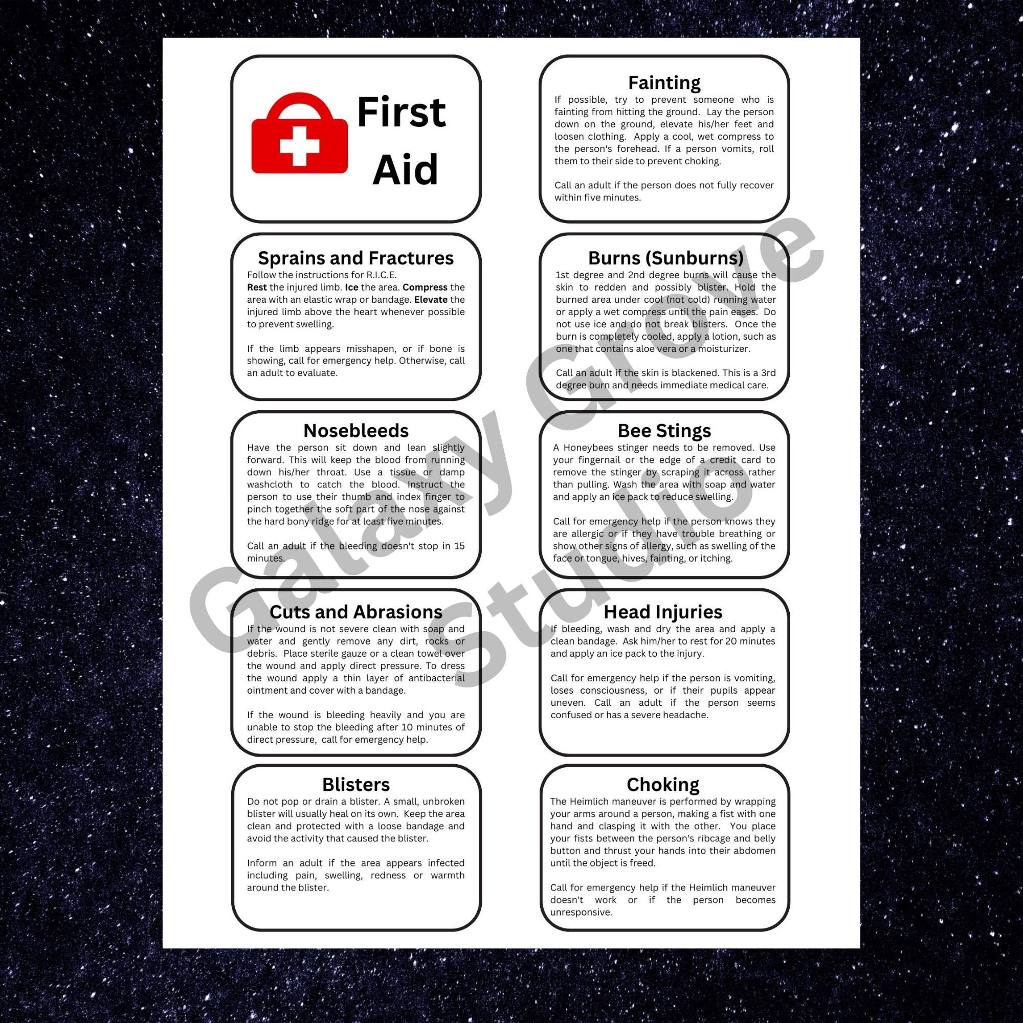 Girl Scouts First Aid Kit Cards - Badge Meeting Activity - Instant ...