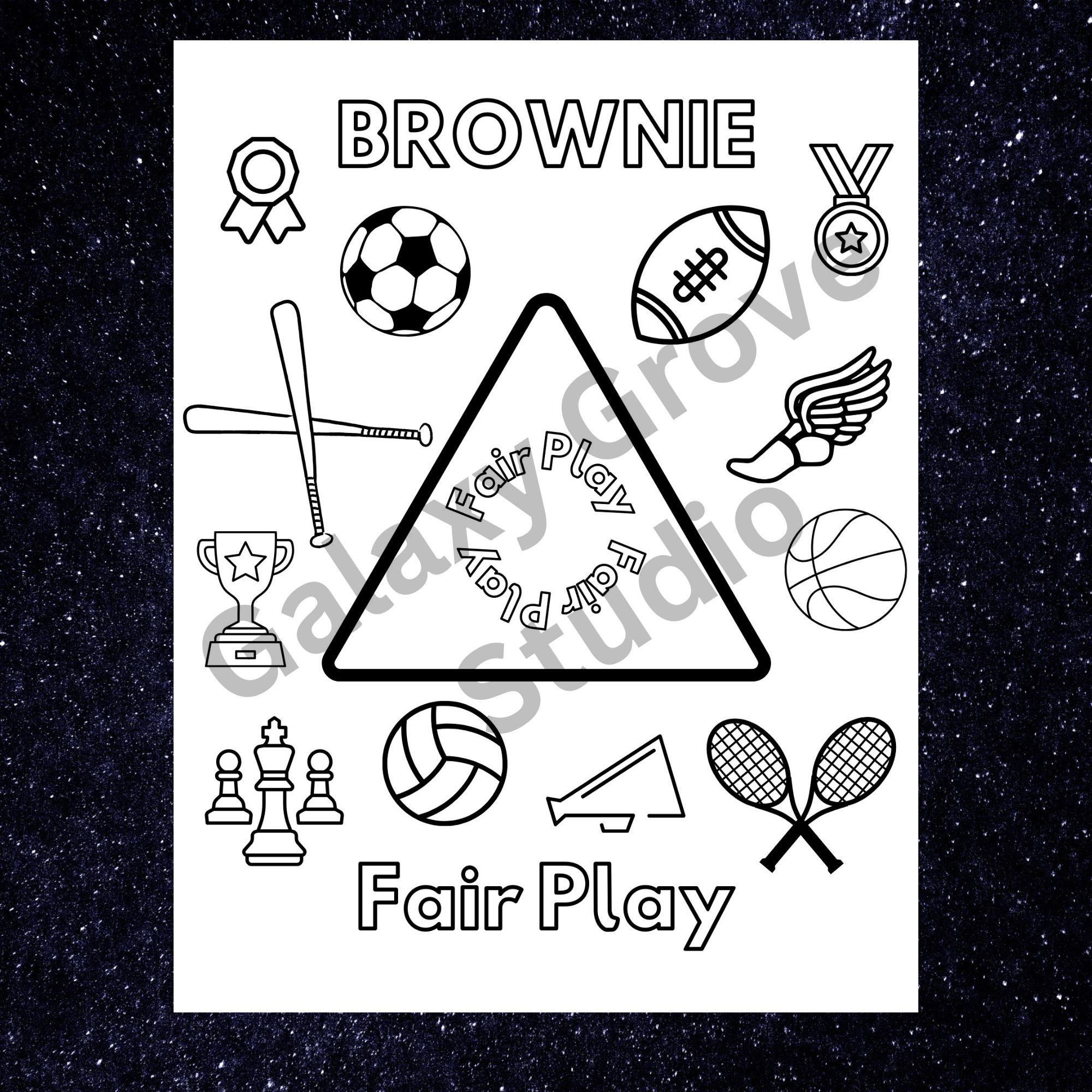 Girl Scouts Brownie Fair Play Badge Coloring Page - Troop Meeting ...