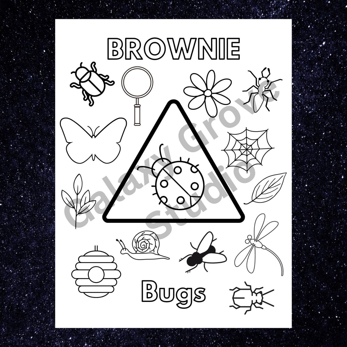 Girl Scouts Brownie Bugs Coloring Page - Badge Worksheet - Troop ...