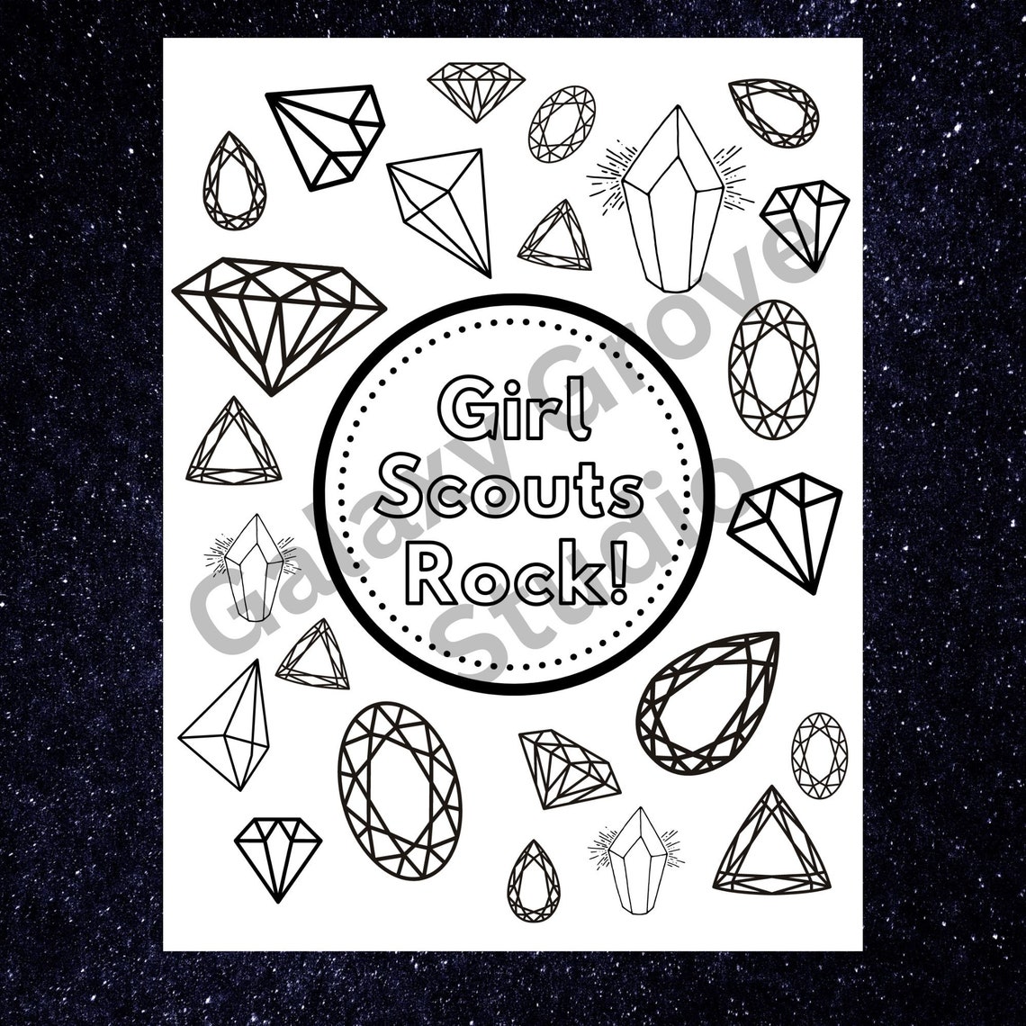Girl Scouts Rock! - Printable Coloring Page - Daisy Brownie Junior ...
