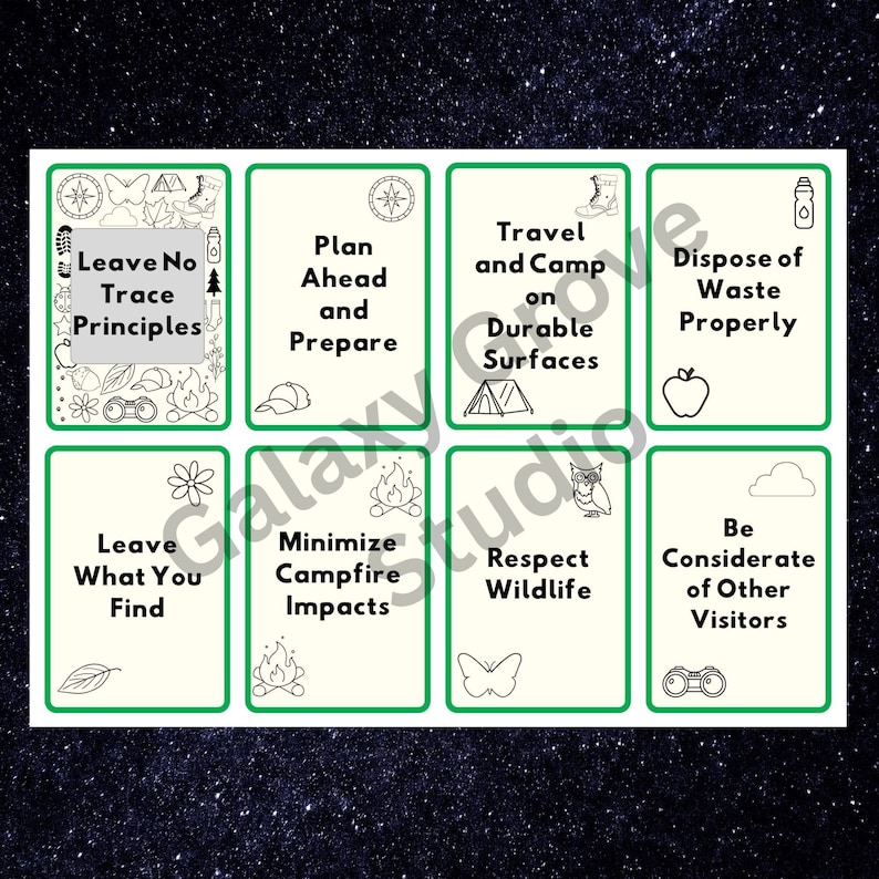 Leave No Trace Notecard Bundle - Girl Scout Hiking Badge - Daisy ...