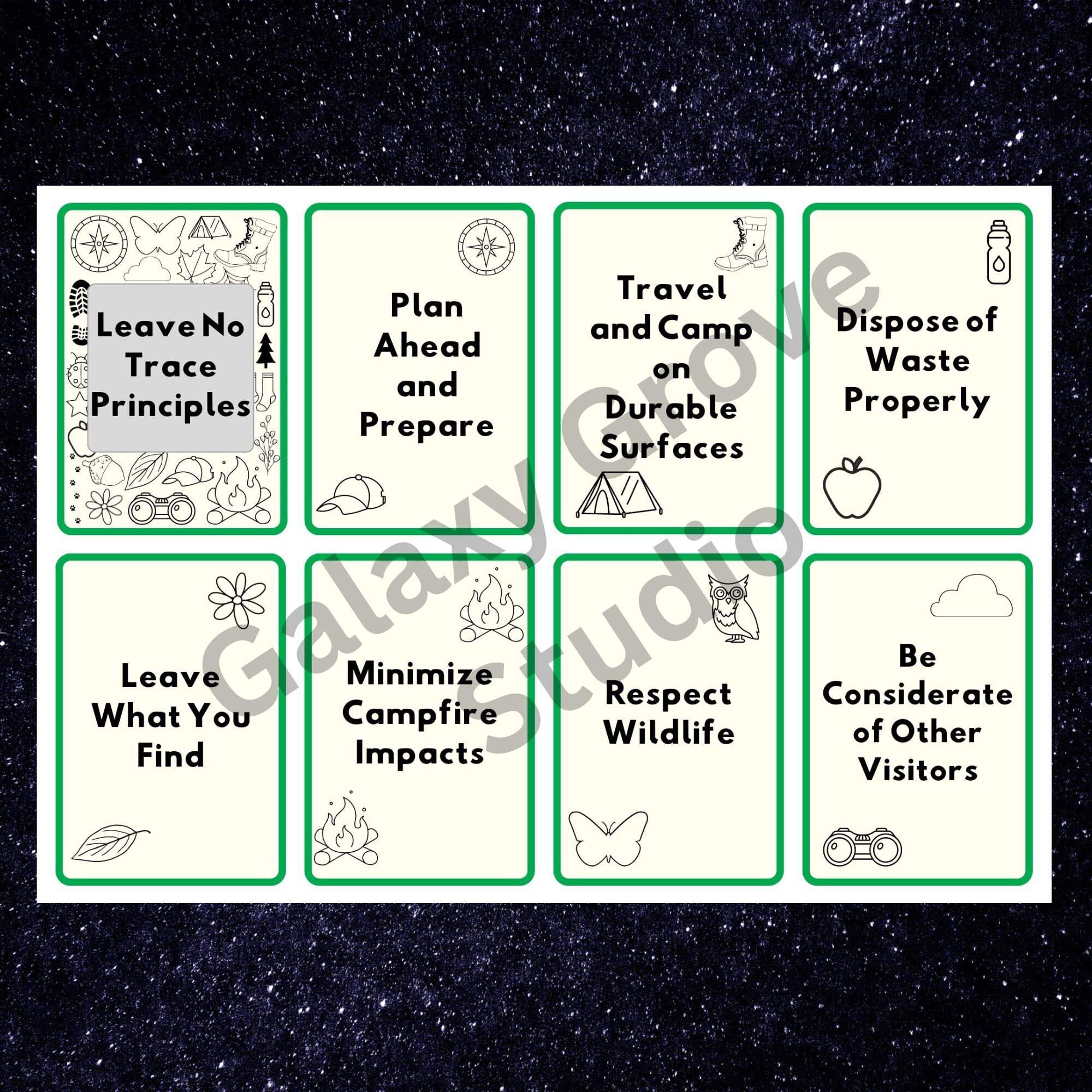 Leave No Trace Notecard Bundle - Girl Scout Hiking Badge - Daisy ...