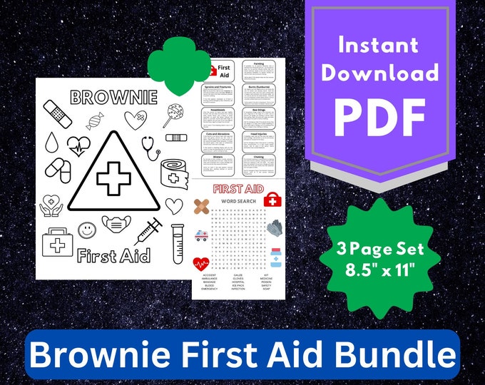 Girl Scouts First Aid Kit Cards - Badge Meeting Activity - Instant ...