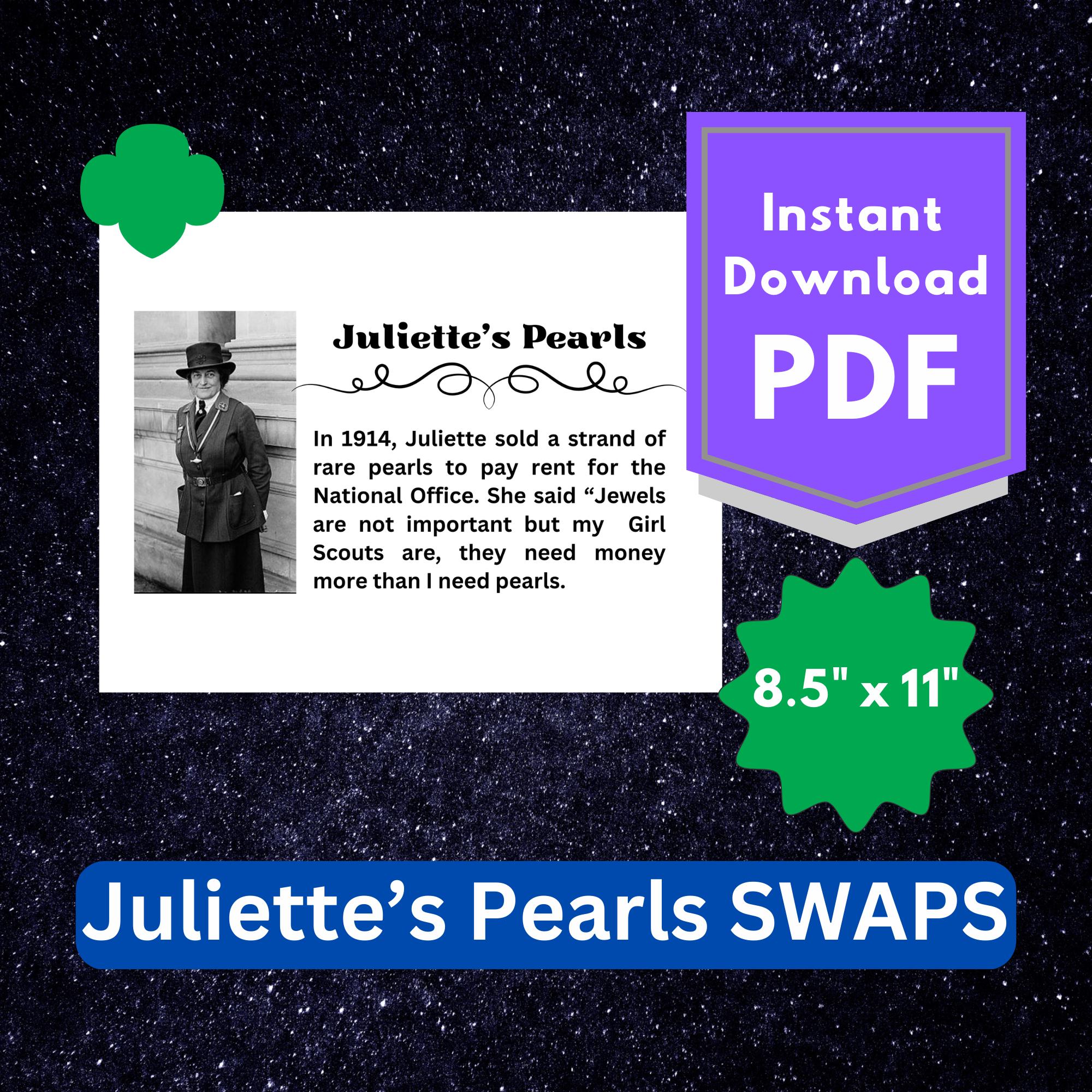 SWAPS - Juliette Gordon Low Pearl - Girl Scout - Instant Download ...