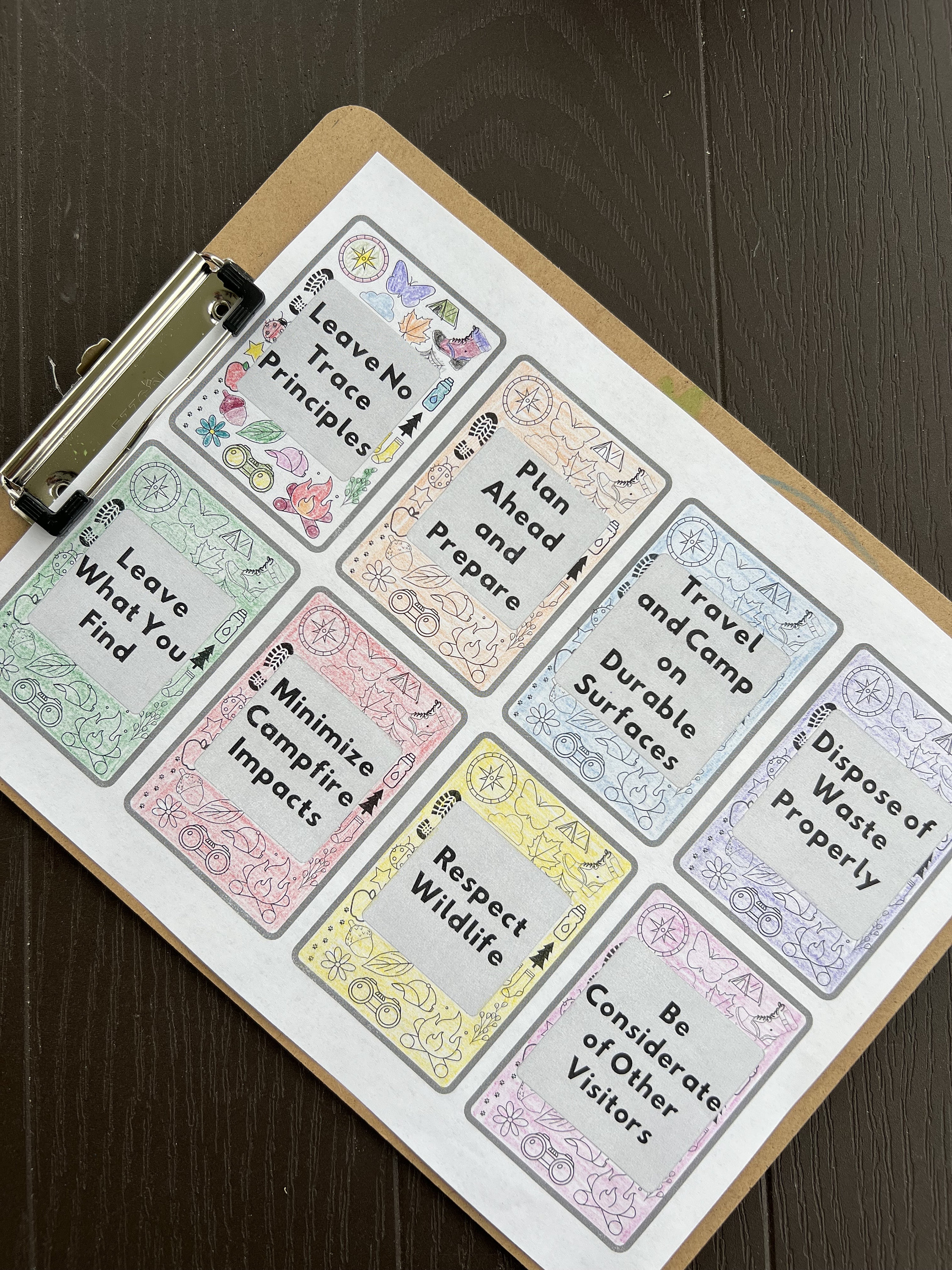 Leave No Trace Notecard Bundle - Girl Scout Hiking Badge - Daisy ...