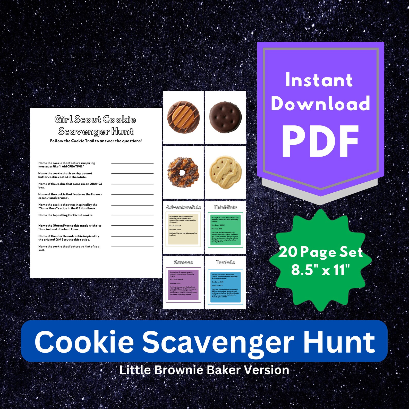 Girl Scout Cookie Scavenger Hunt Game - Cookie Rally Badge Meeting ...