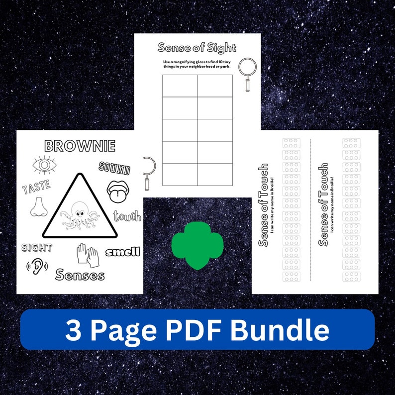 Girl Scouts Brownie Senses Badge Bundle - Coloring Page - Troop Meeting ...