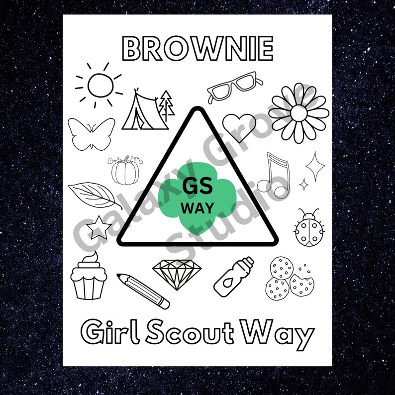 Girl Scout Way Badge Coloring Page - Troop Meeting Activity - Instant ...