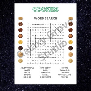 Girl Scout Cookie Word Search Puzzle Game for Kids - Little Brownie ...