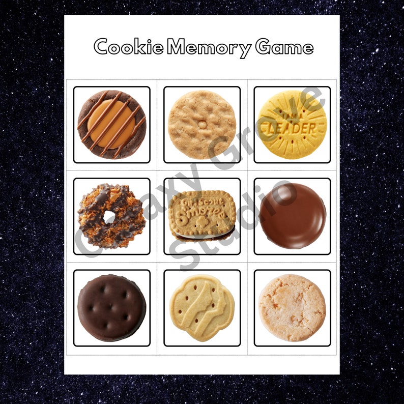 Girl Scout Cookie Memory Game - Cookie Badge Meeting Activity - Cookie ...