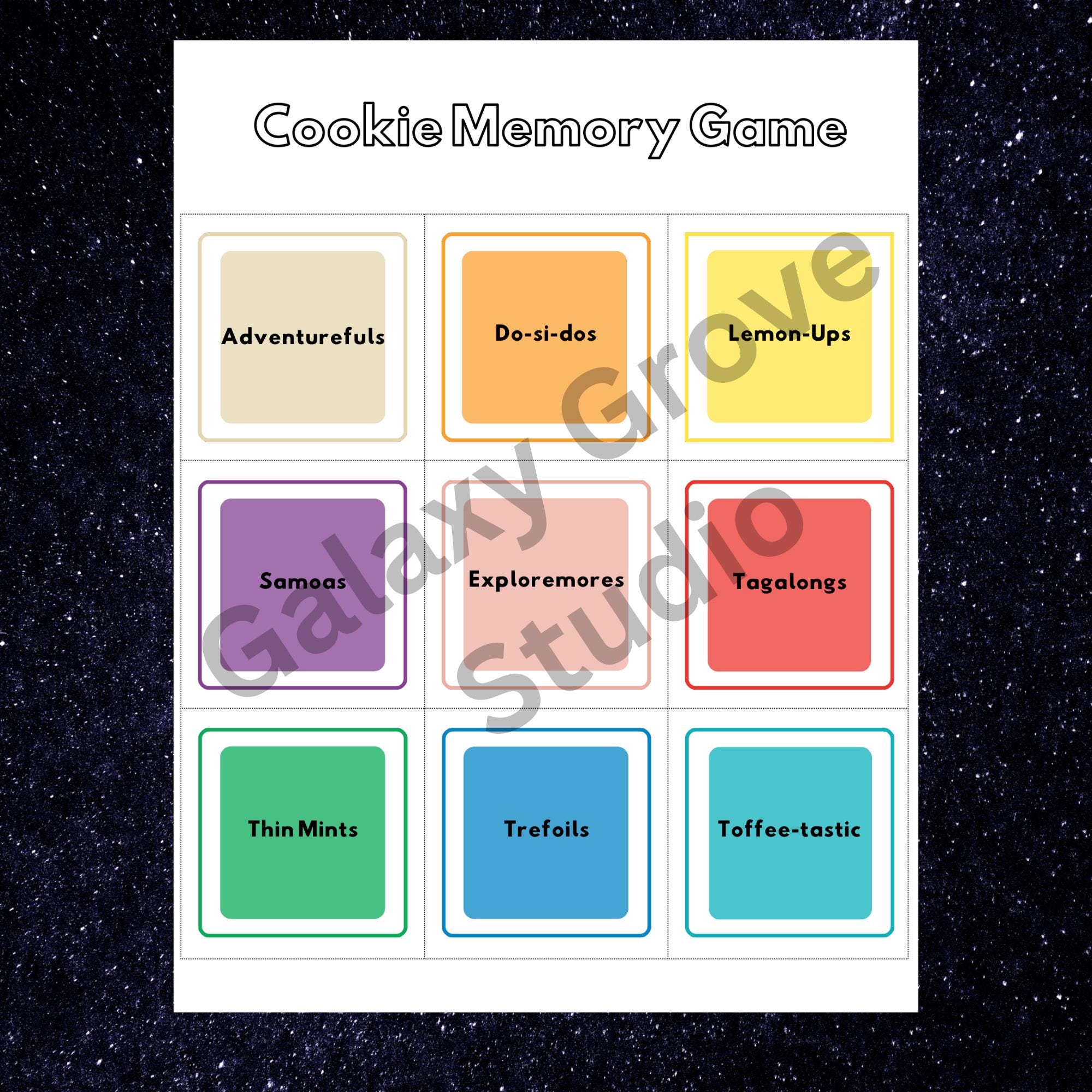 Girl Scout Cookie Memory Game - New Cookie LBB 2026- Cookie Badge ...