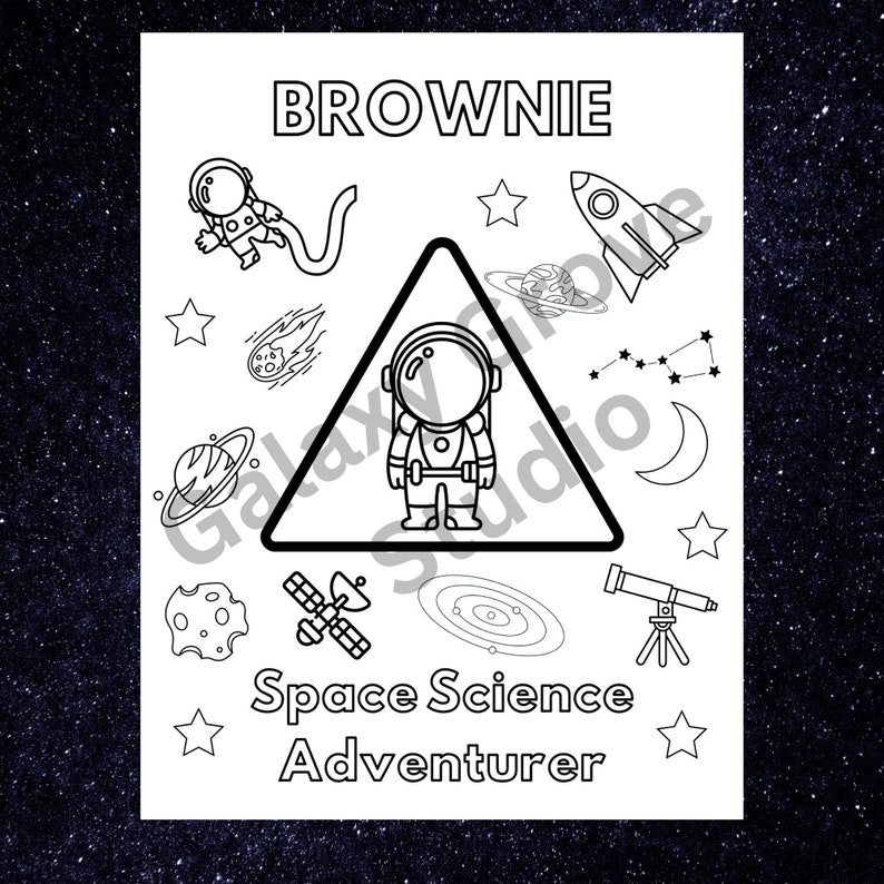 Girl Scouts - Brownie Space Science Adventurer Badge Coloring Page ...