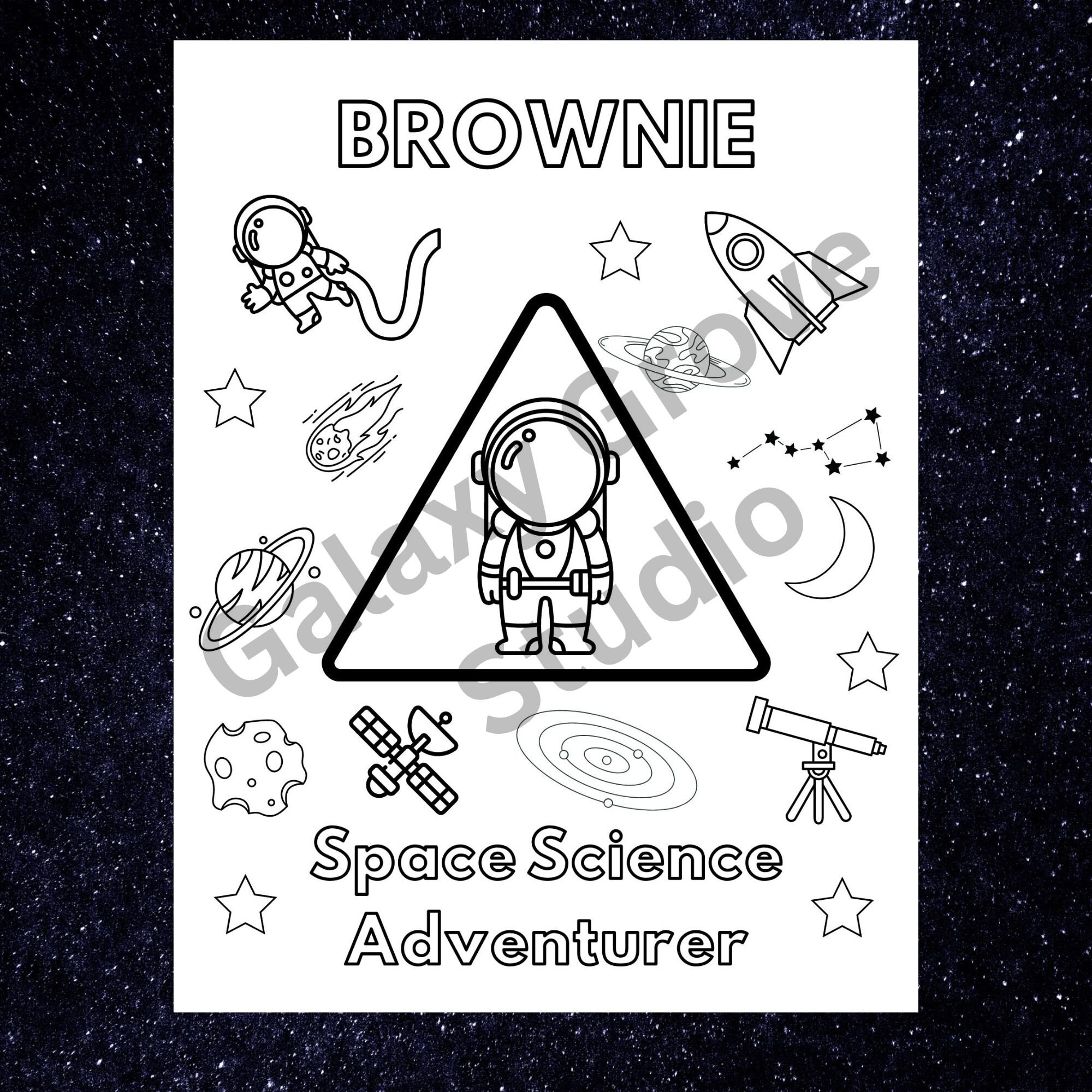 Girl Scouts - Brownie Space Science Adventurer Badge Coloring Page ...