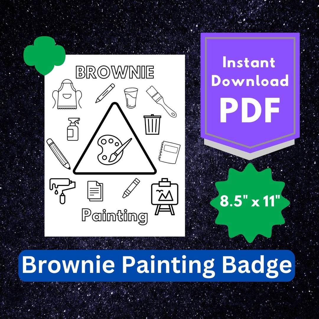 Girl Scouts Painting Badge Coloring Page - Troop Meeting Activity ...
