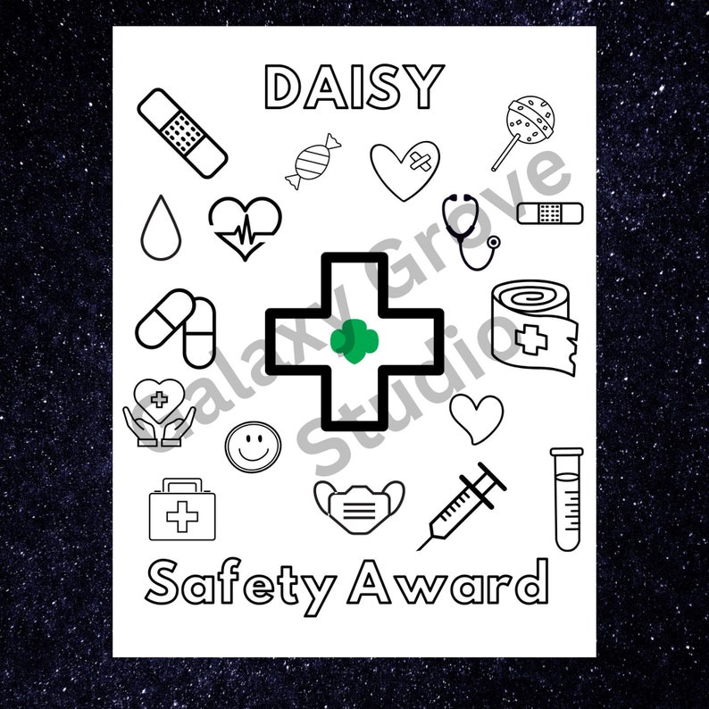 Girl Scouts Daisy Safety Award Pin and First Aid Kit Activity ...