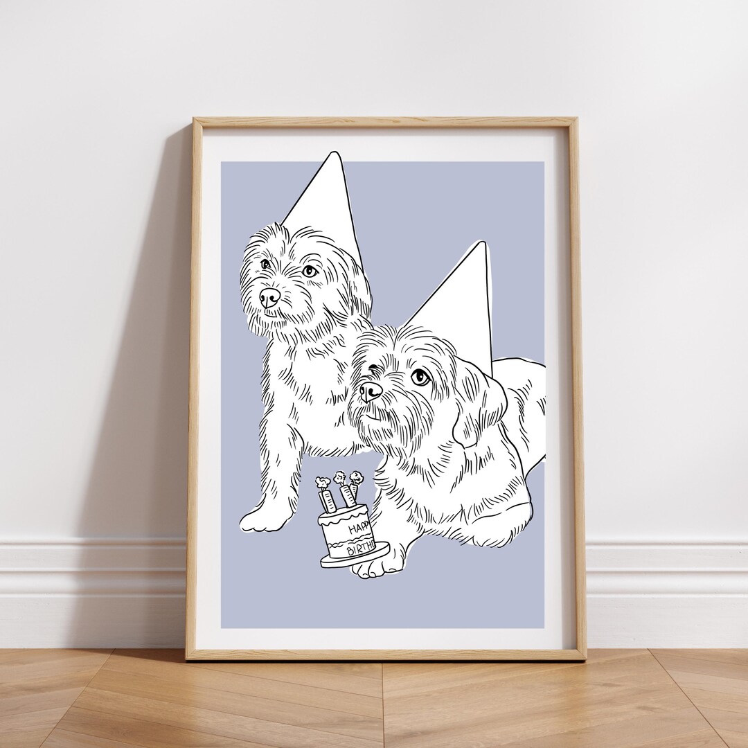 Custom Line Art Drawing | Pet Line Drawing | Pet Owner Gift | Pet ...