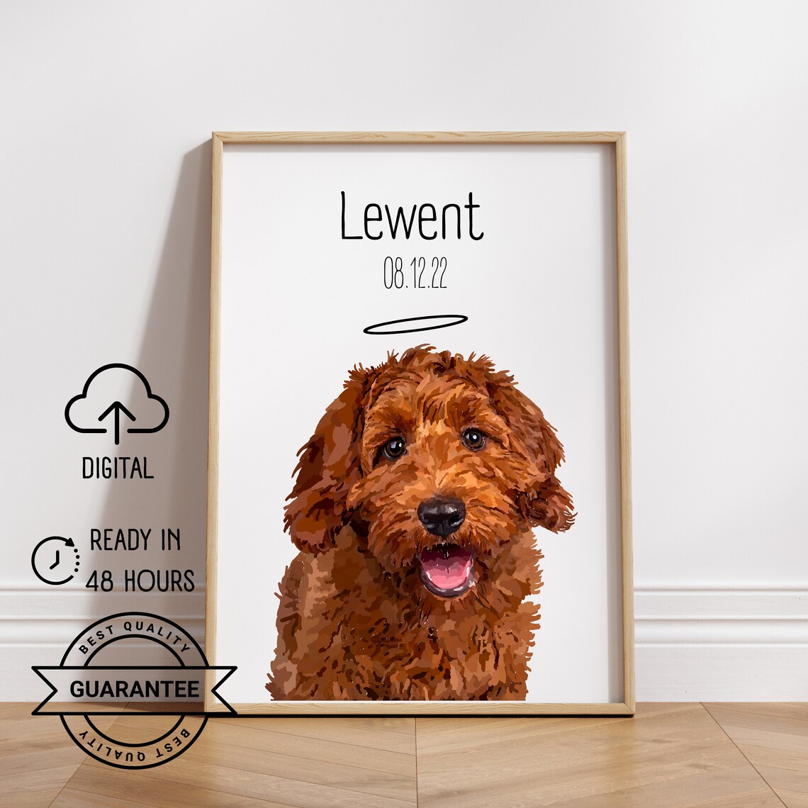 Dog Memorial Custom Dog Portrait Custom Pet Memorial Custom Pet Drawing ...