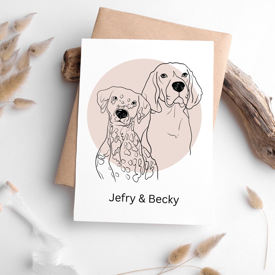 Personalized Dog Line Art From Photo Custom Pet Drawing Dog Sketch ...