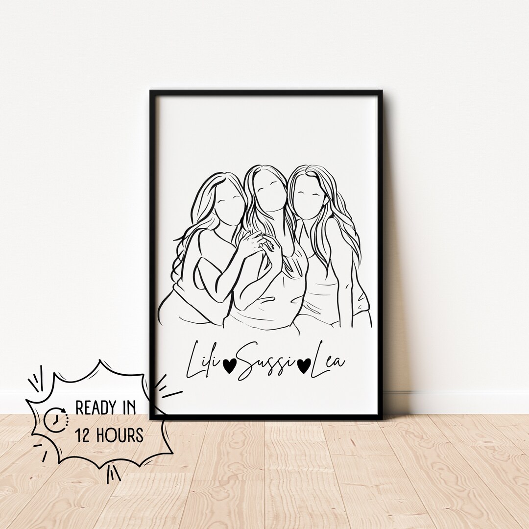 Custom Line Drawing Simple Line Art Commission Portrait Download ...