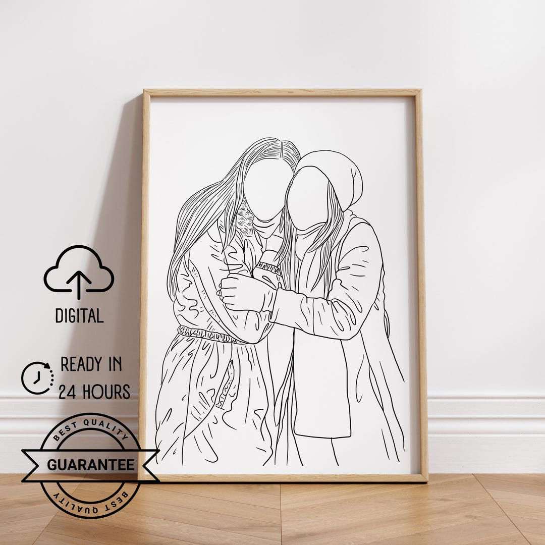 Custom Line Drawing From Photo Custom Line Drawing Portrait Couples ...