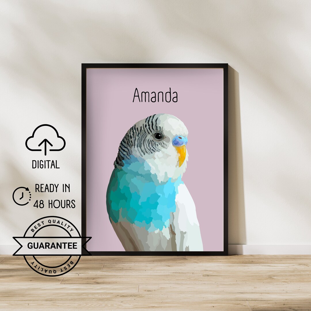 Custom Royal Parrot Portrait Bird Owner Gift Pet Portrait Parrot ...