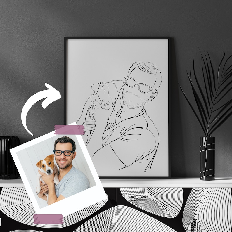 Custom Line Drawing Simple Line Art Commissioned Portrait Download ...