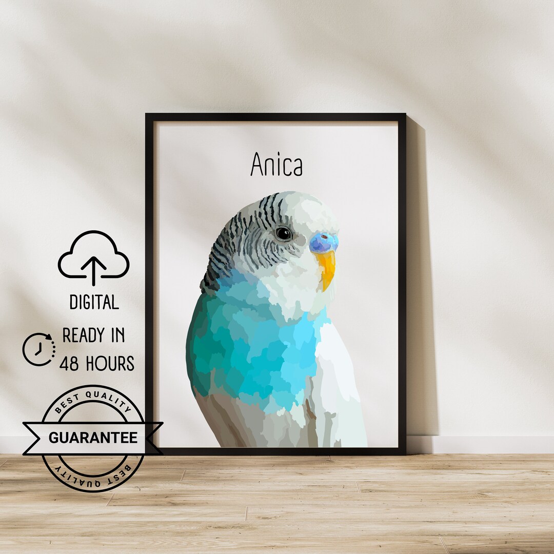 Custom Pet Portraits With Pet Photo Pet Drawing Personalized Parrot ...