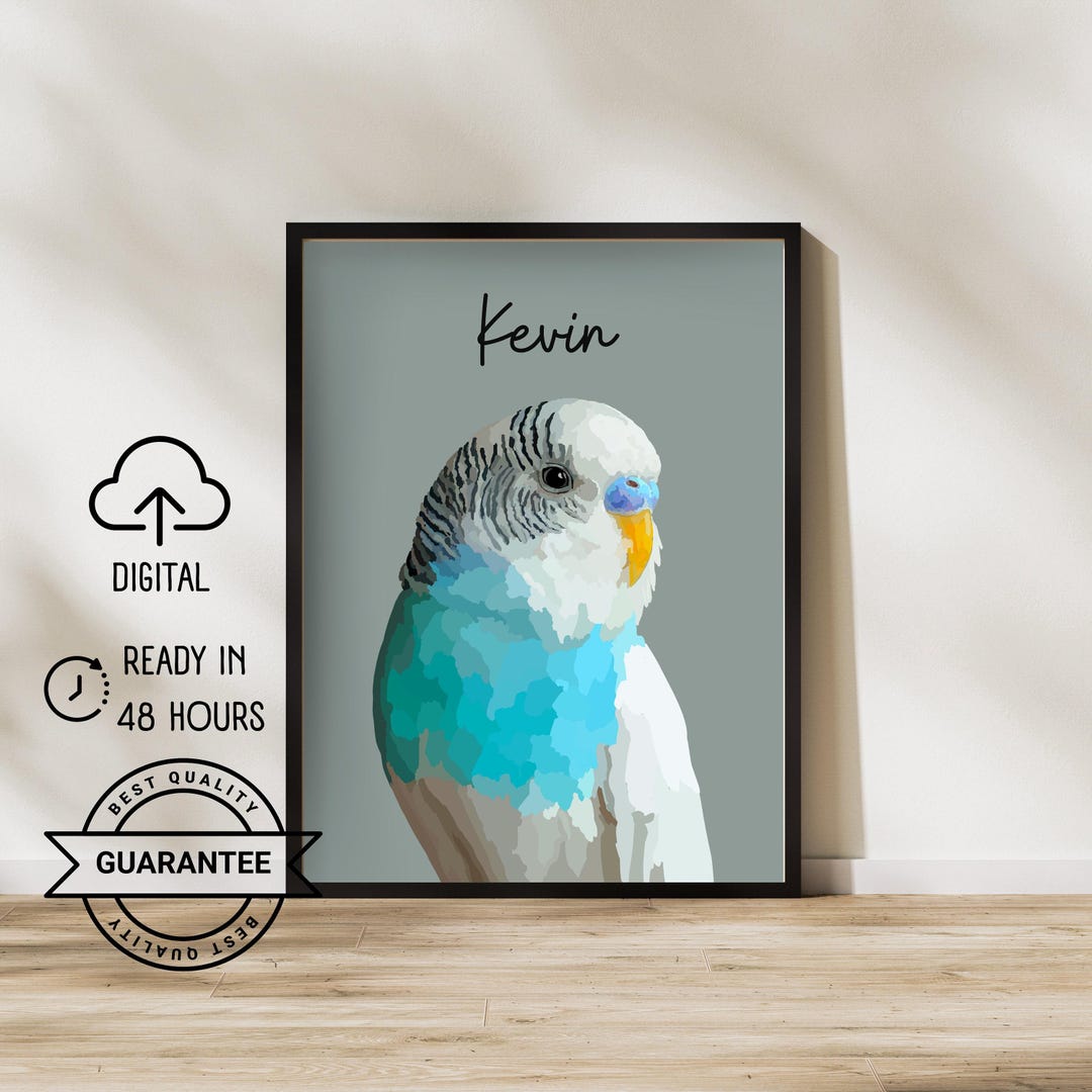 Custom Bird Portrait From Photo Pet Loss Memorial Gift Personalized ...