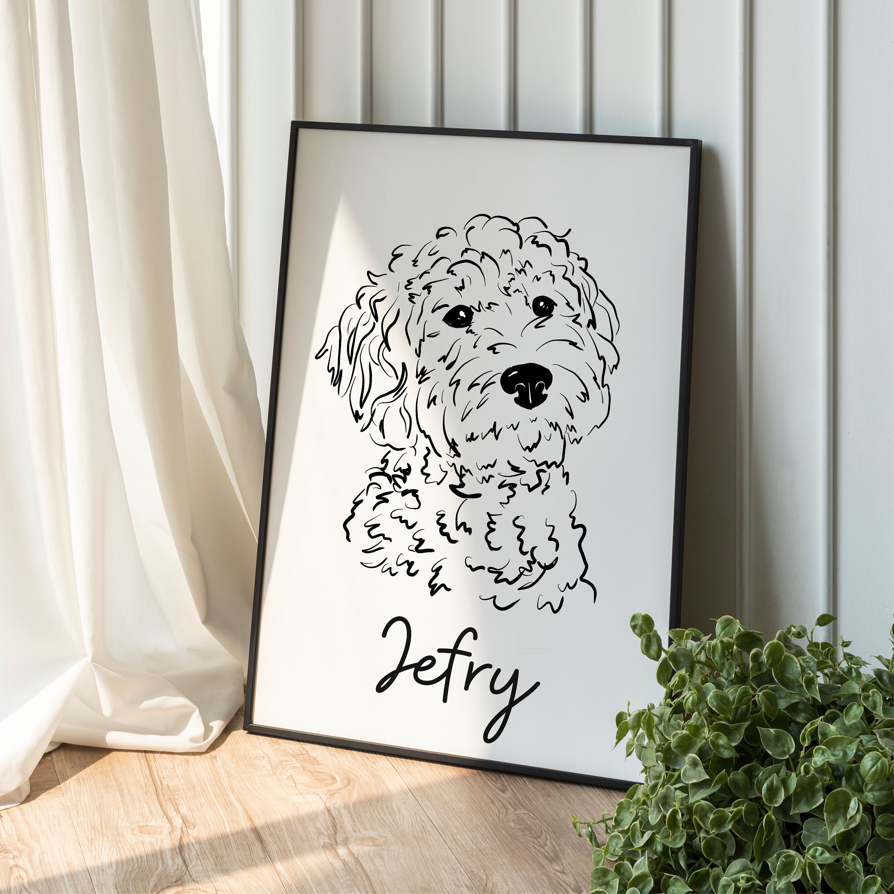 Digital Pet Outline | Dog Cat Vector Line Drawing | Simple Pet Sketch ...