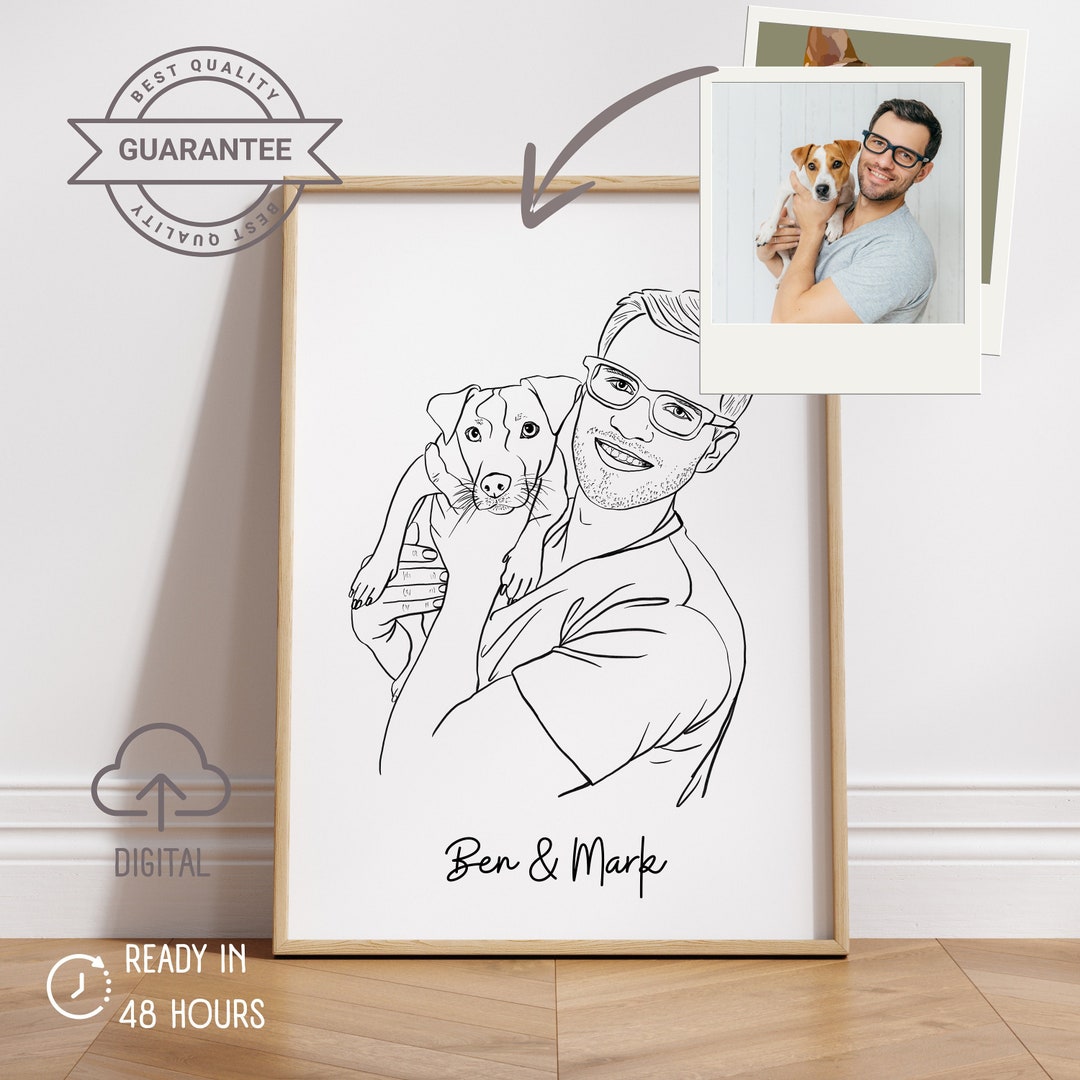Custom Line Drawing | Line Art Portrait | Custom Artwork | Illustration ...