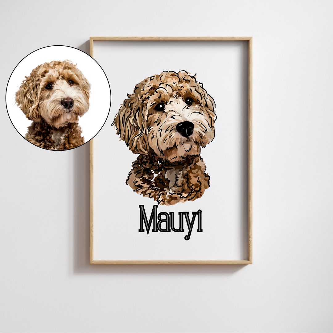 Personalized Dog Portrait From Photo Custom Pet Portraits With Pet ...